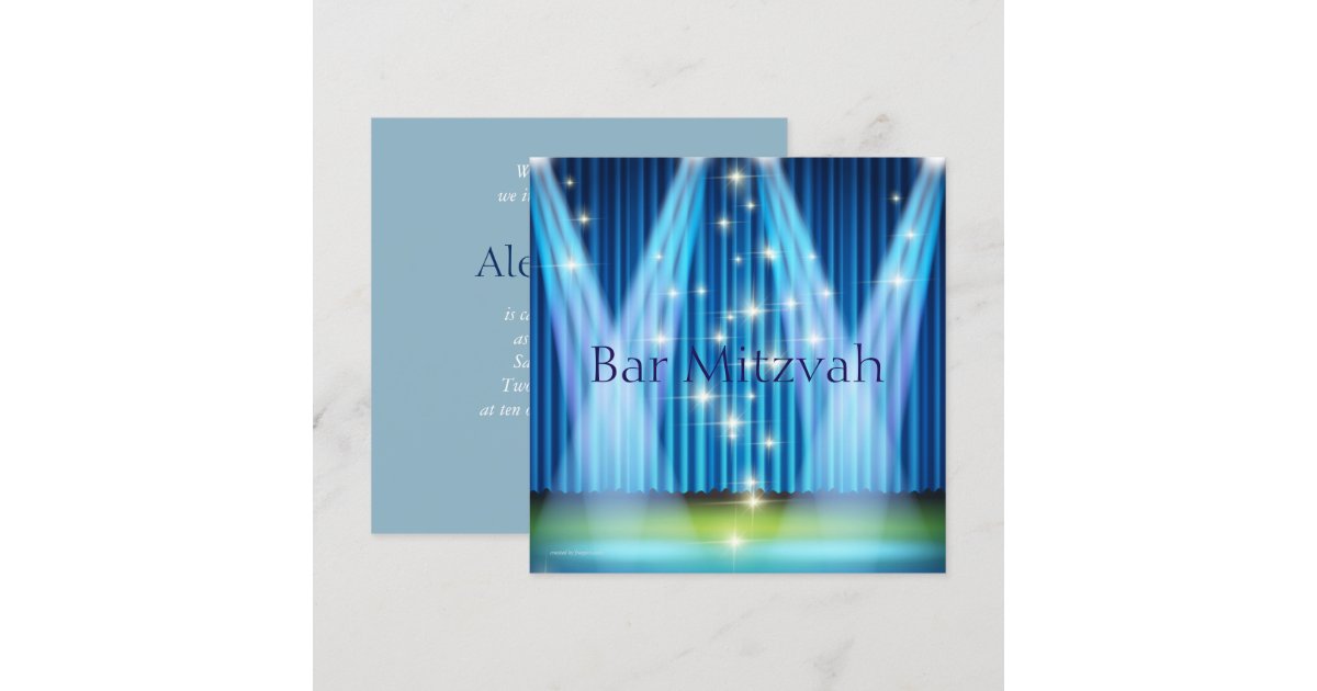 Bar Mitzvah Invitation, Lighted Stage Invitation | Zazzle