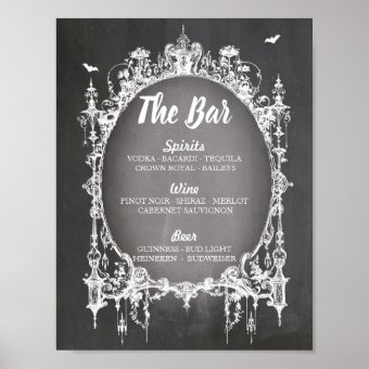 Bar Rustic Gothic Halloween Sign Wedding Reception | Zazzle