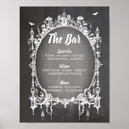 Bar Rustic Gothic Halloween Sign Wedding Reception | Zazzle