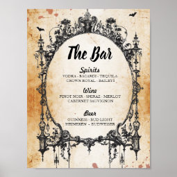 Bar Rustic Gothic Halloween Sign Wedding Reception | Zazzle