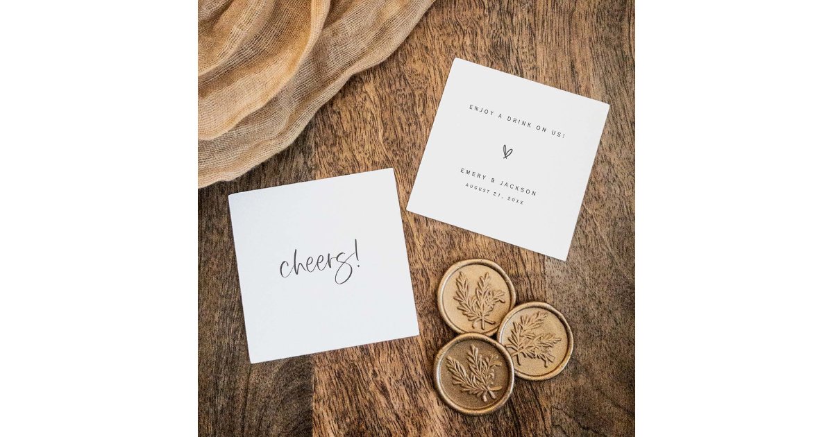 Bar Ticket Wedding Reception Drink Token Card E100 | Zazzle