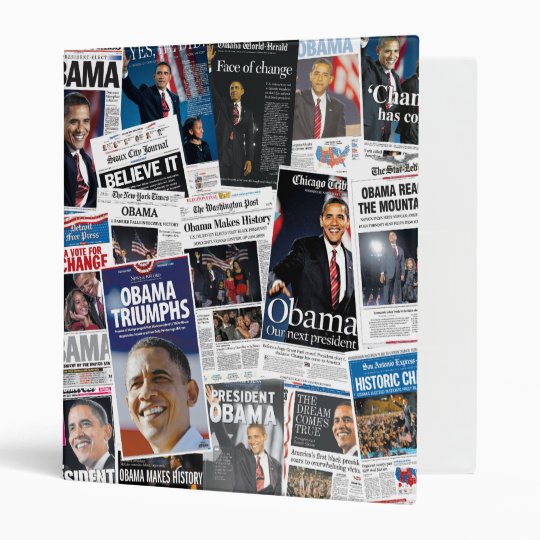 Barack Obama 2008/2012 Front Page Newspaper Binder | Zazzle.com