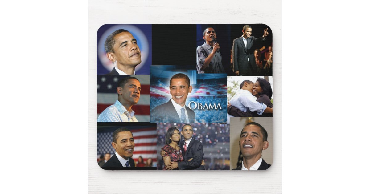 Barack Obama Collage Mouse Pad | Zazzle