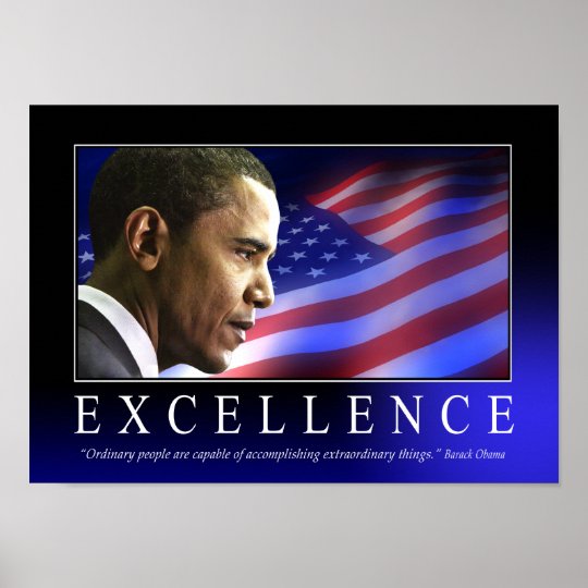 Barack Obama Excellence Poster | Zazzle.com