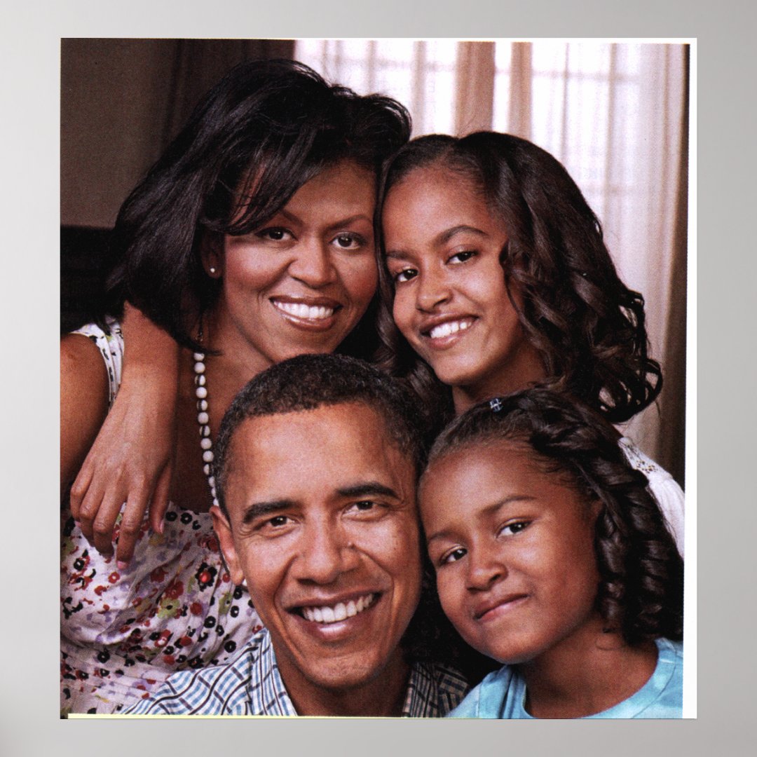 Barack Obama & Family_ Poster_by Elenne Poster | Zazzle