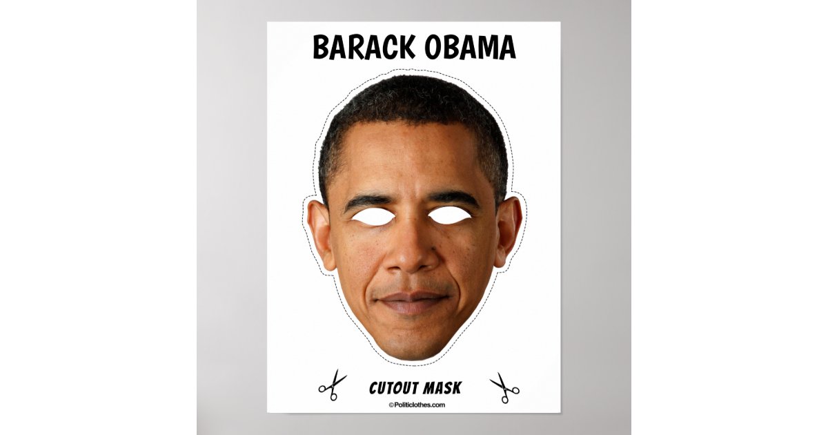 BARACK OBAMA Halloween Mask Poster | Zazzle