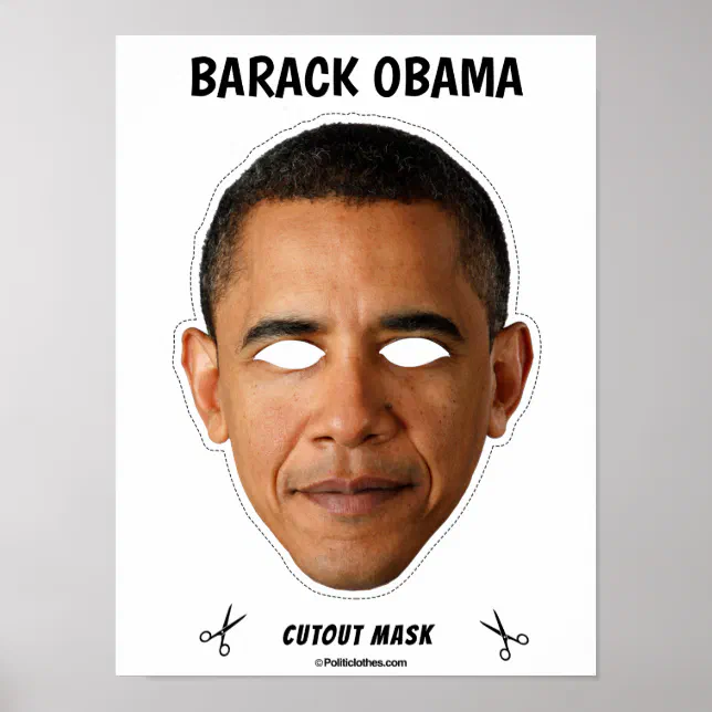 BARACK OBAMA Halloween Mask Poster | Zazzle