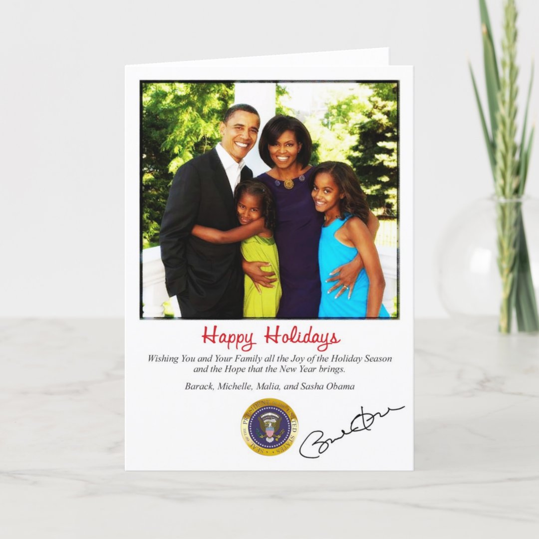 Barack Obama Holiday Christmas Card | Zazzle