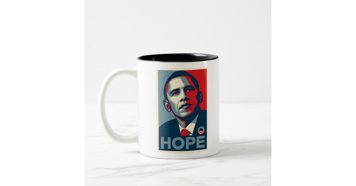 Barack Obama Hope Poster Two-Tone Coffee Mug | Zazzle