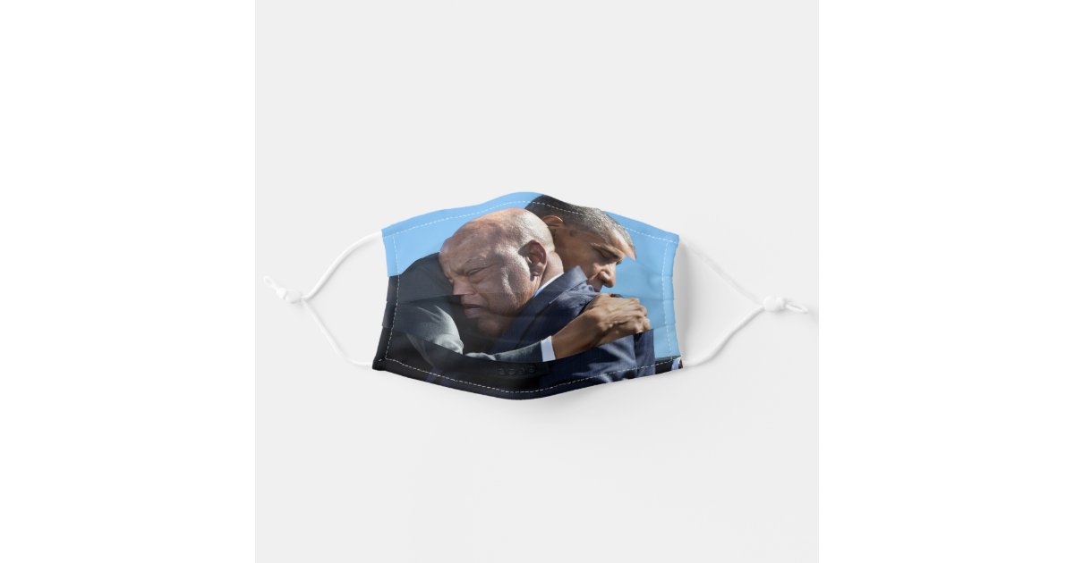 Barack Obama & John Lewis Hugging Adult Cloth Face Mask | Zazzle