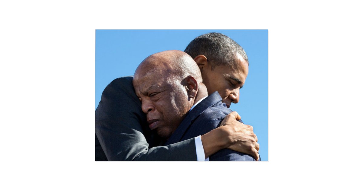 Barack Obama & John Lewis Hugging Postcard | Zazzle.com