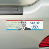 Barack Obama Made in the USA Birth Certificate Bumper Sticker | Zazzle