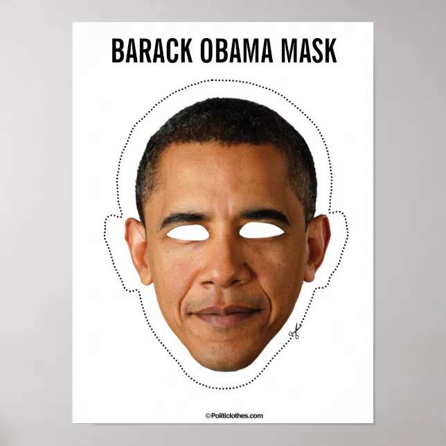 Barack Obama Mask Cutout Poster | Zazzle