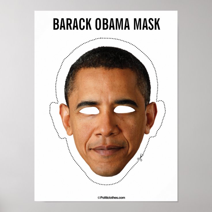 Barack Obama Mask Cutout Poster | Zazzle