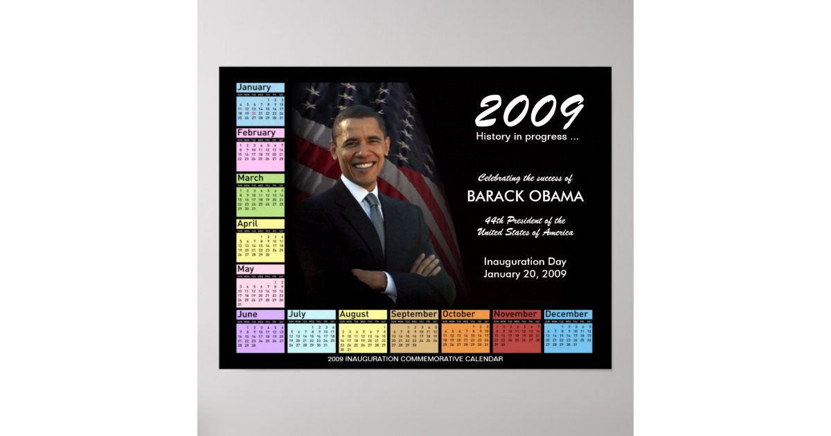 Barack Obama Poster with 2009 Calendar | Zazzle