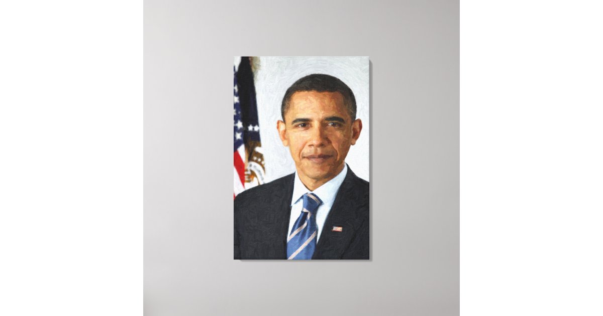 Barack Obama Presidential Portrait Canvas Print | Zazzle