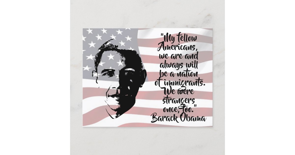 Barack Obama Quote with American Flag Postcard | Zazzle