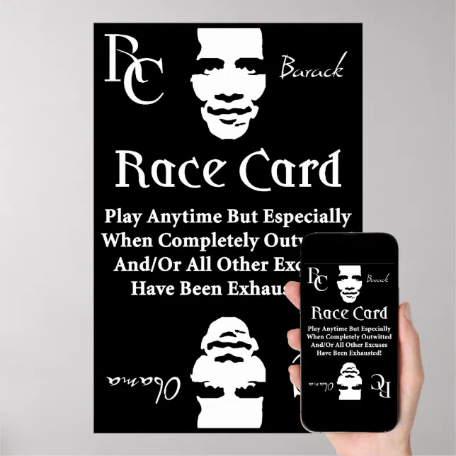 Barack Obama Race Card Poster | Zazzle