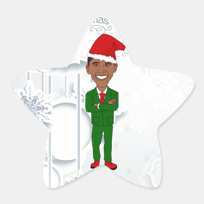 barack obama santa star sticker | Zazzle.com