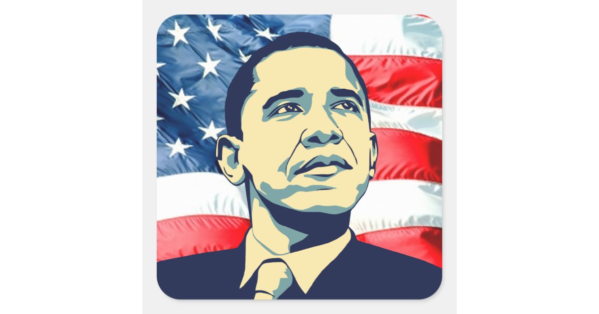 Barack Obama Square Sticker | Zazzle