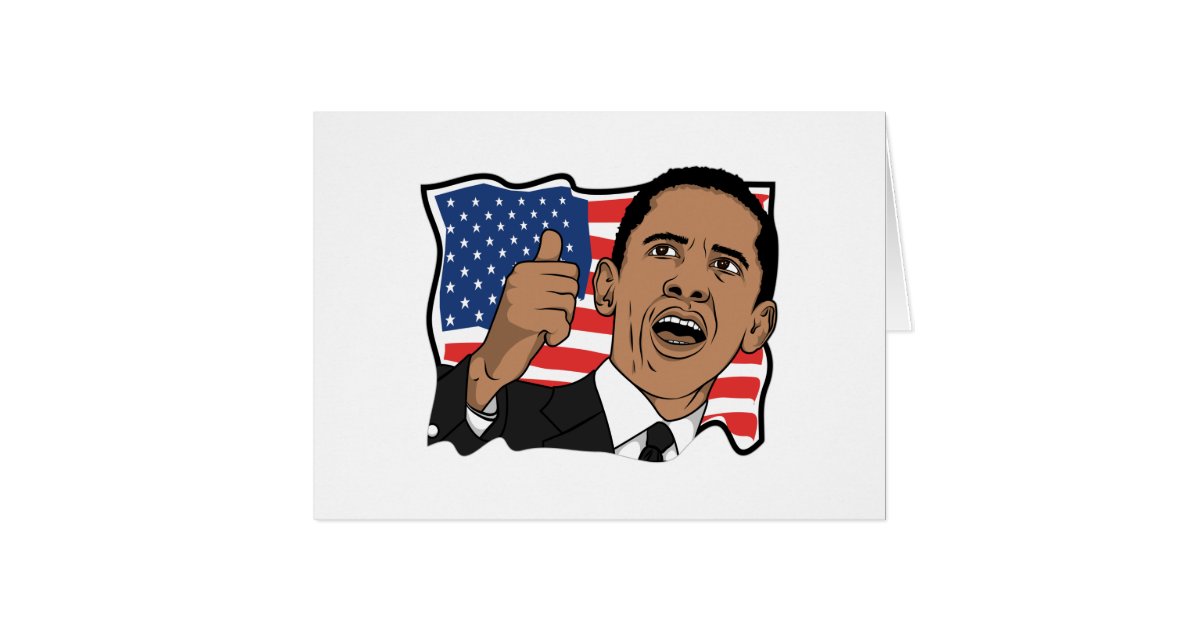 Barack Obama Thumbs Up Card | Zazzle