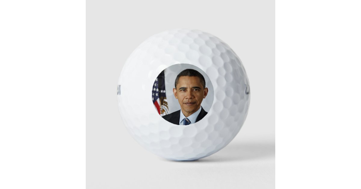 Barack Obama US President White House Portrait Golf Balls | Zazzle