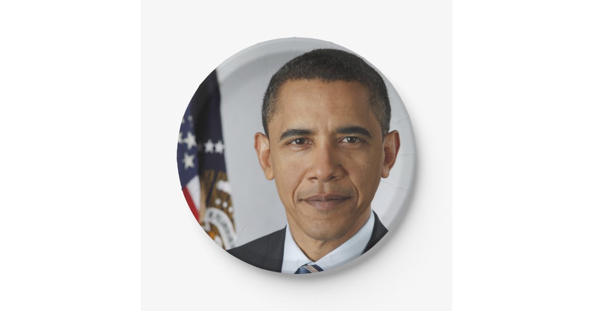 Barack Obama US President White House Portrait Paper Plates | Zazzle