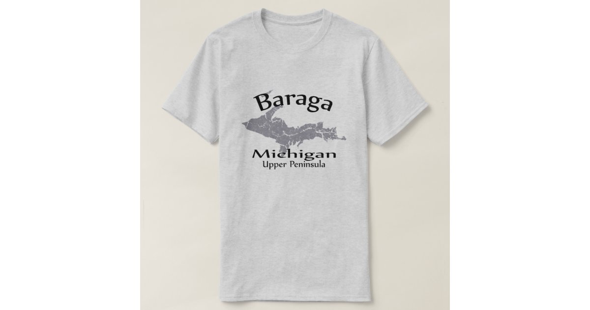 Baraga Michigan Map Design T-shirt | Zazzle