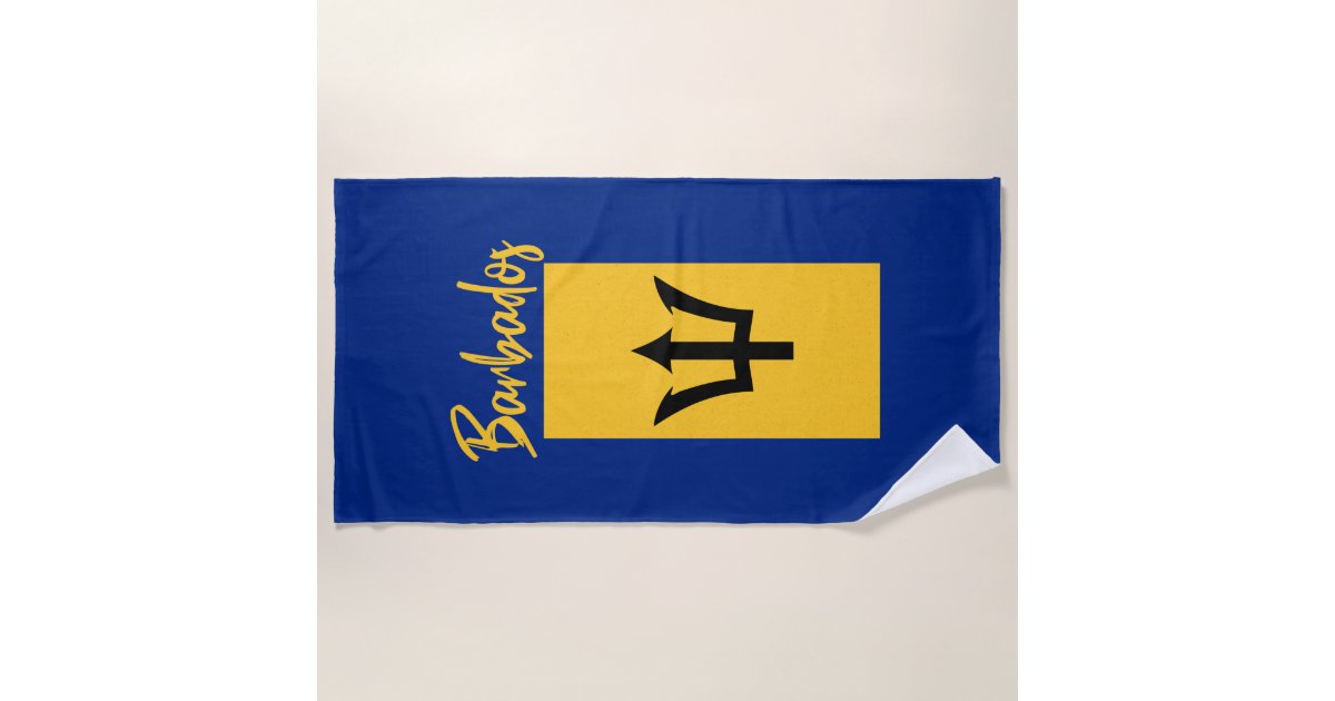 Barbados Bajan Flag Barbadian Caribbean Beach Towel | Zazzle