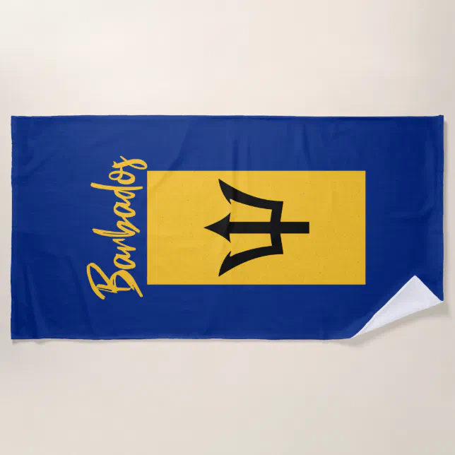 Barbados Bajan Flag Barbadian Caribbean Beach Towel | Zazzle
