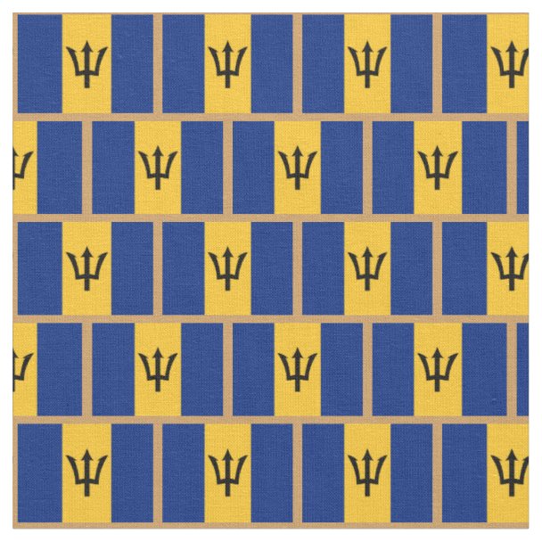 Barbados Flag Fabric | Zazzle