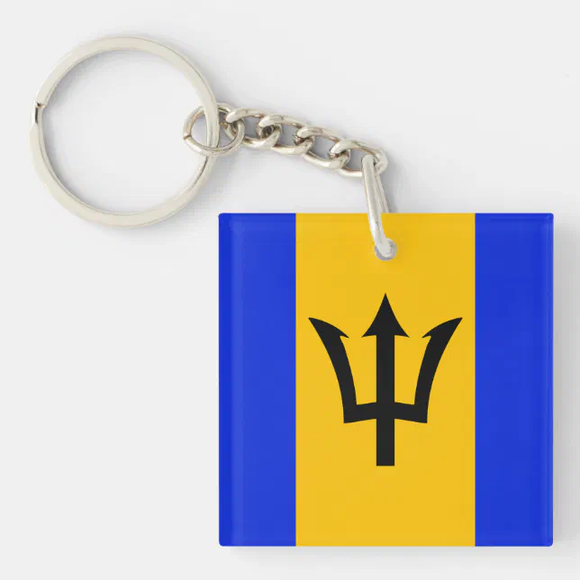Barbados Flag Keychain | Zazzle