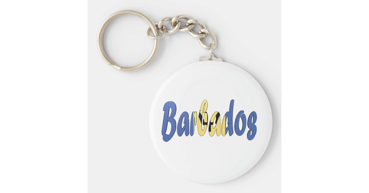 Barbados Flag Keychain | Zazzle.com