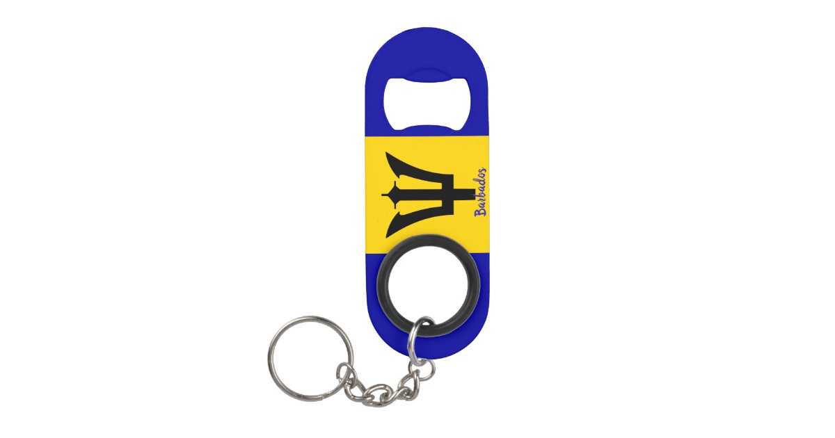 Barbados Flag Keychain Bottle Opener | Zazzle