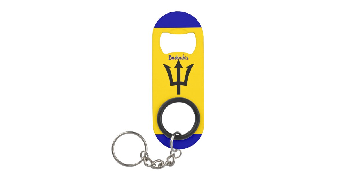 Barbados Flag Keychain Bottle Opener | Zazzle