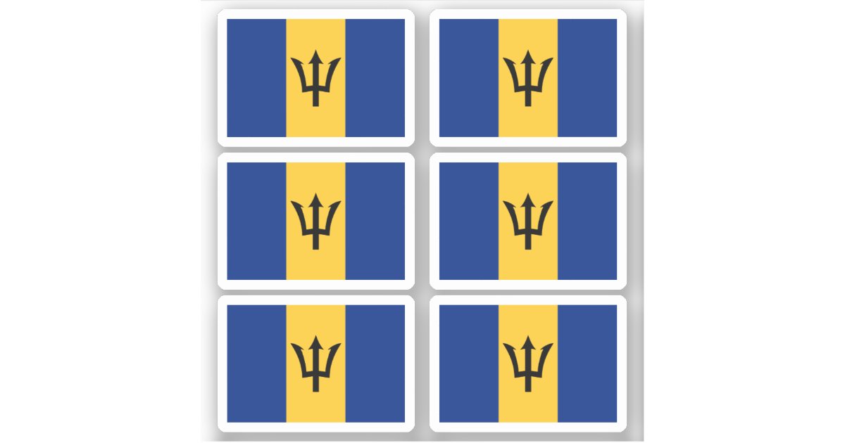 Barbados flag sticker | Zazzle