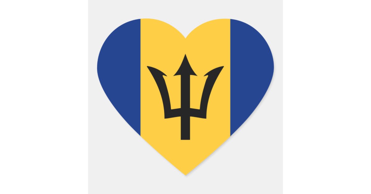 barbados heart sticker | Zazzle