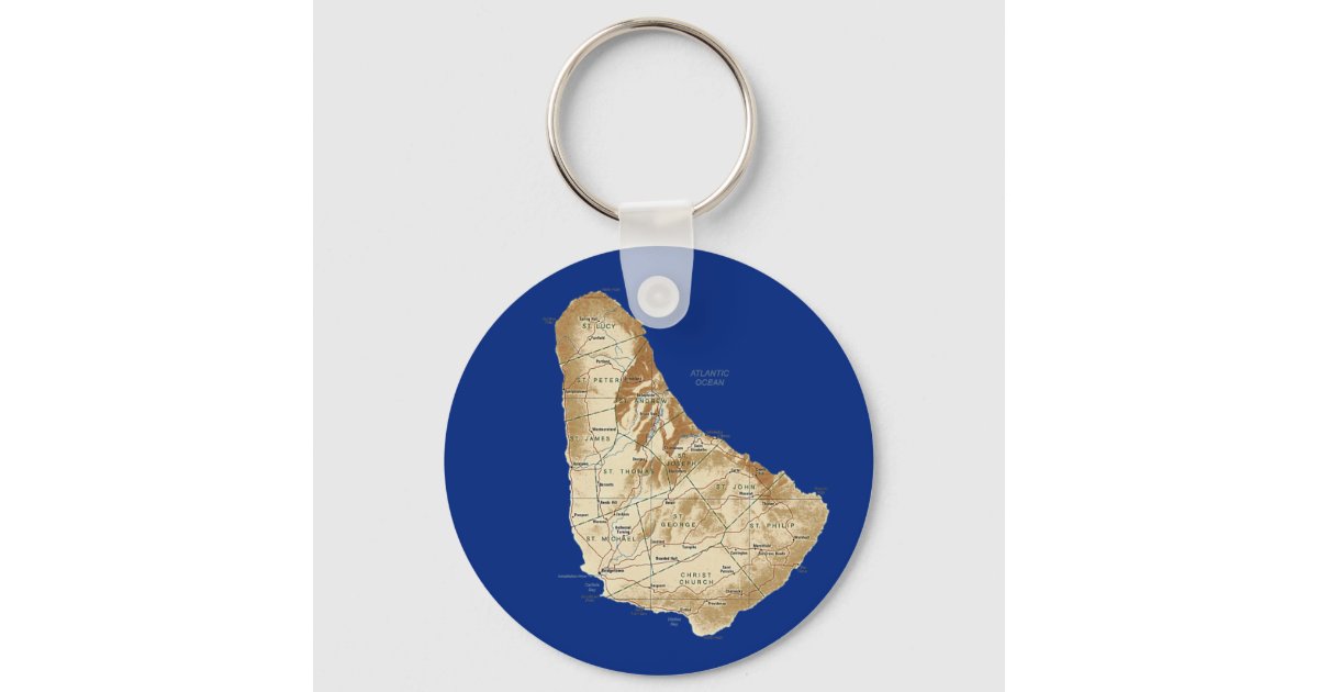 Barbados Map Keychain | Zazzle
