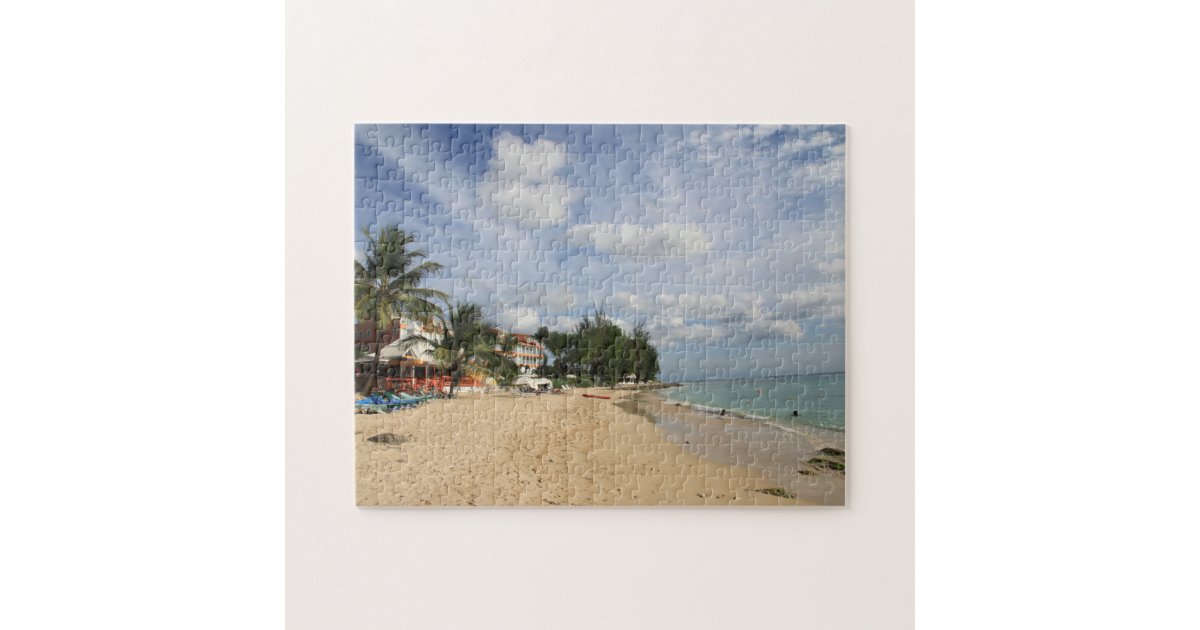 Barbados Sunny Beach Scene. Jigsaw Puzzle | Zazzle