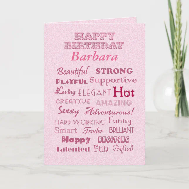 Barbara Happy Birthday Words of Praise Card | Zazzle