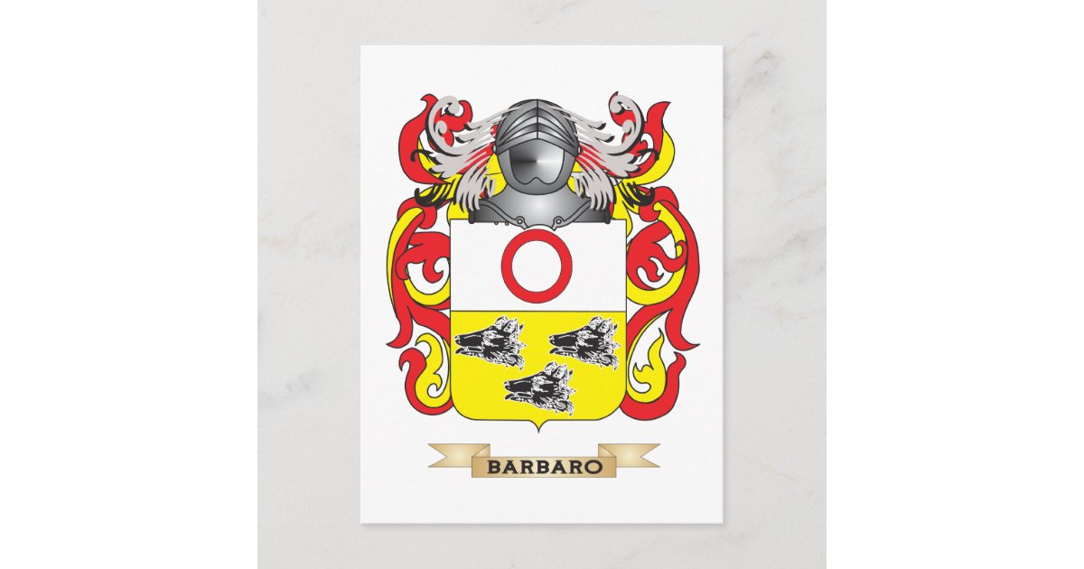 Barbaro Coat of Arms (Family Crest) Postcard | Zazzle