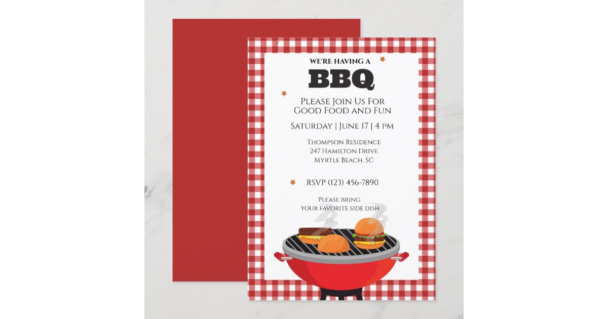Barbecue Cookout Grilling Invitation | Zazzle