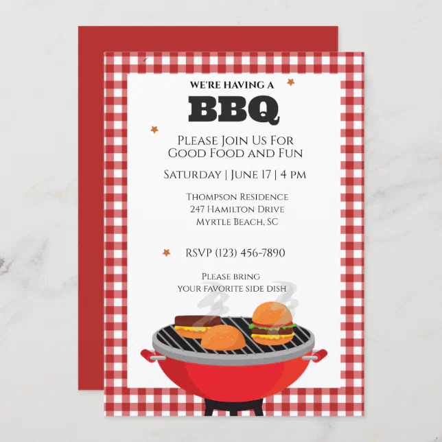 Barbecue Cookout Grilling Invitation | Zazzle