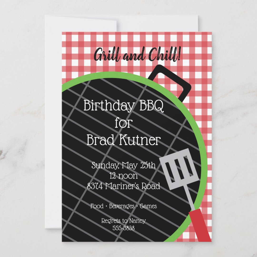 Barbecue Grill Cookout Party Invitation | Zazzle