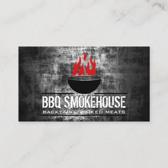 Barbecue Grill on Fire Business Card | Zazzle