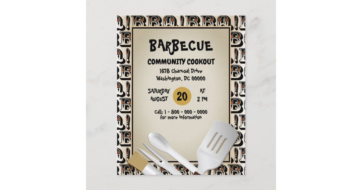 Barbecue Grilling Cookout Flyer | Zazzle
