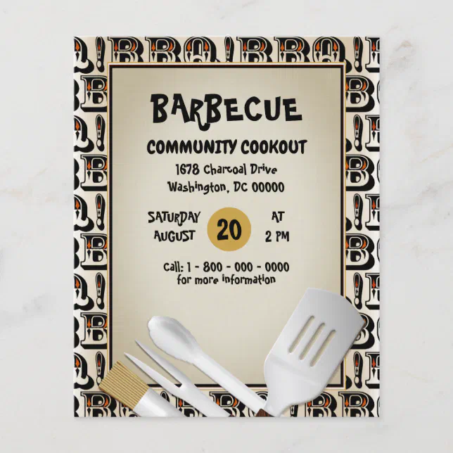 Barbecue Grilling Cookout Flyer | Zazzle