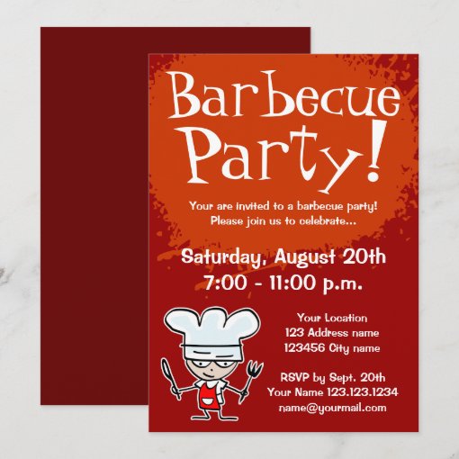 Barbecue party invitations | BBQ invites | Zazzle