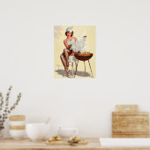 Barbecue Pin-Up Girl Poster | Zazzle