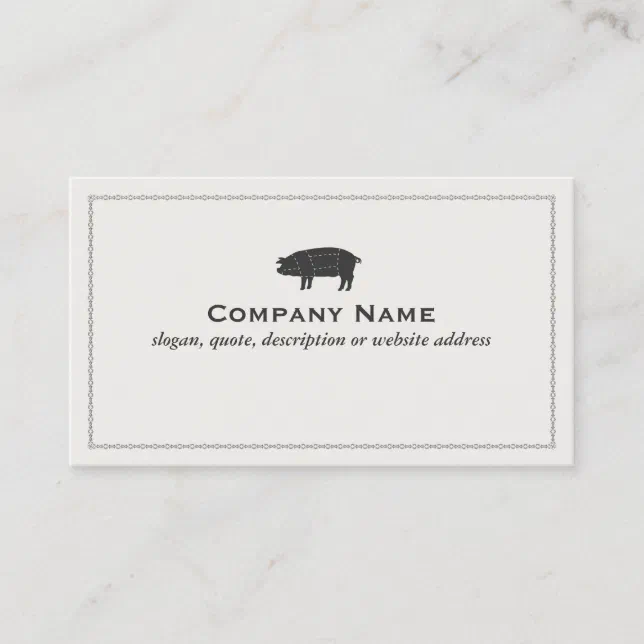 Barbecue Pork Black Sectioned Pig Business Card | Zazzle